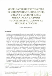 MODELOS PARTICIPATIVOS PARA EL ORDENAMIENTO, RESILIENCIA URBANA Y ...