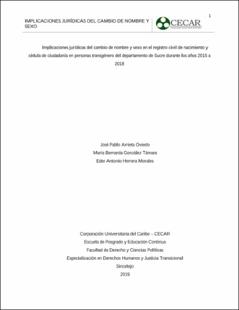 Implicaciones jurídicas del cambio de nombre y sexo en el registro ...